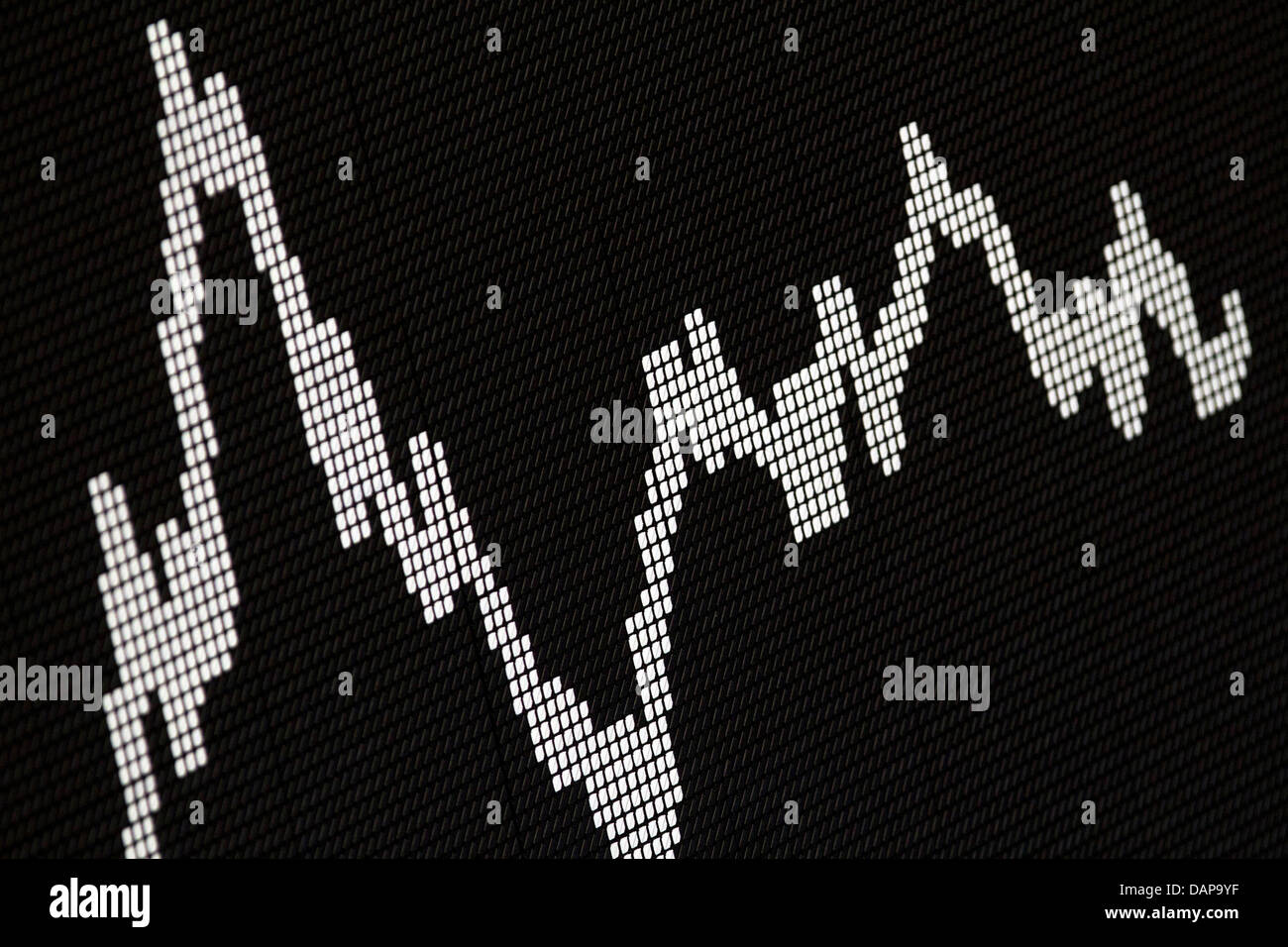 The DAX index chart is pictured at the stock market in Frankfurt ...