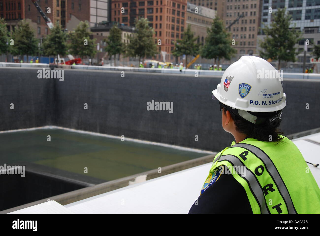 A short rehearsal of the waterfall at the future memorial for the ...