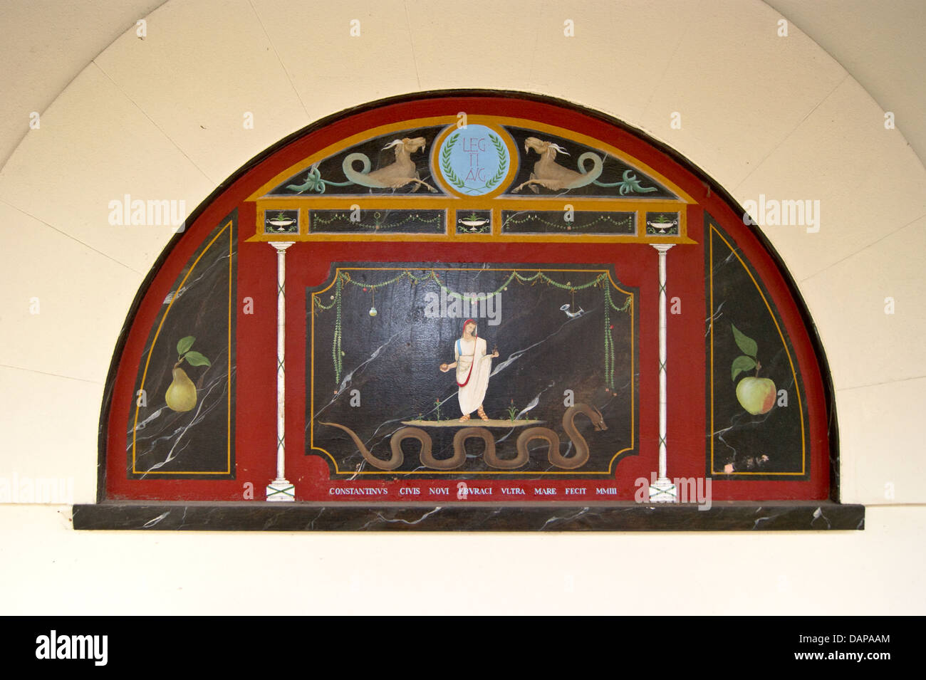 Modern wall painting in the Roman style, National Roman Legionary ...