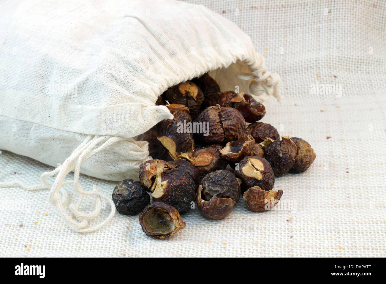 Soap (washing) nuts and the bag Stock Photo - Alamy