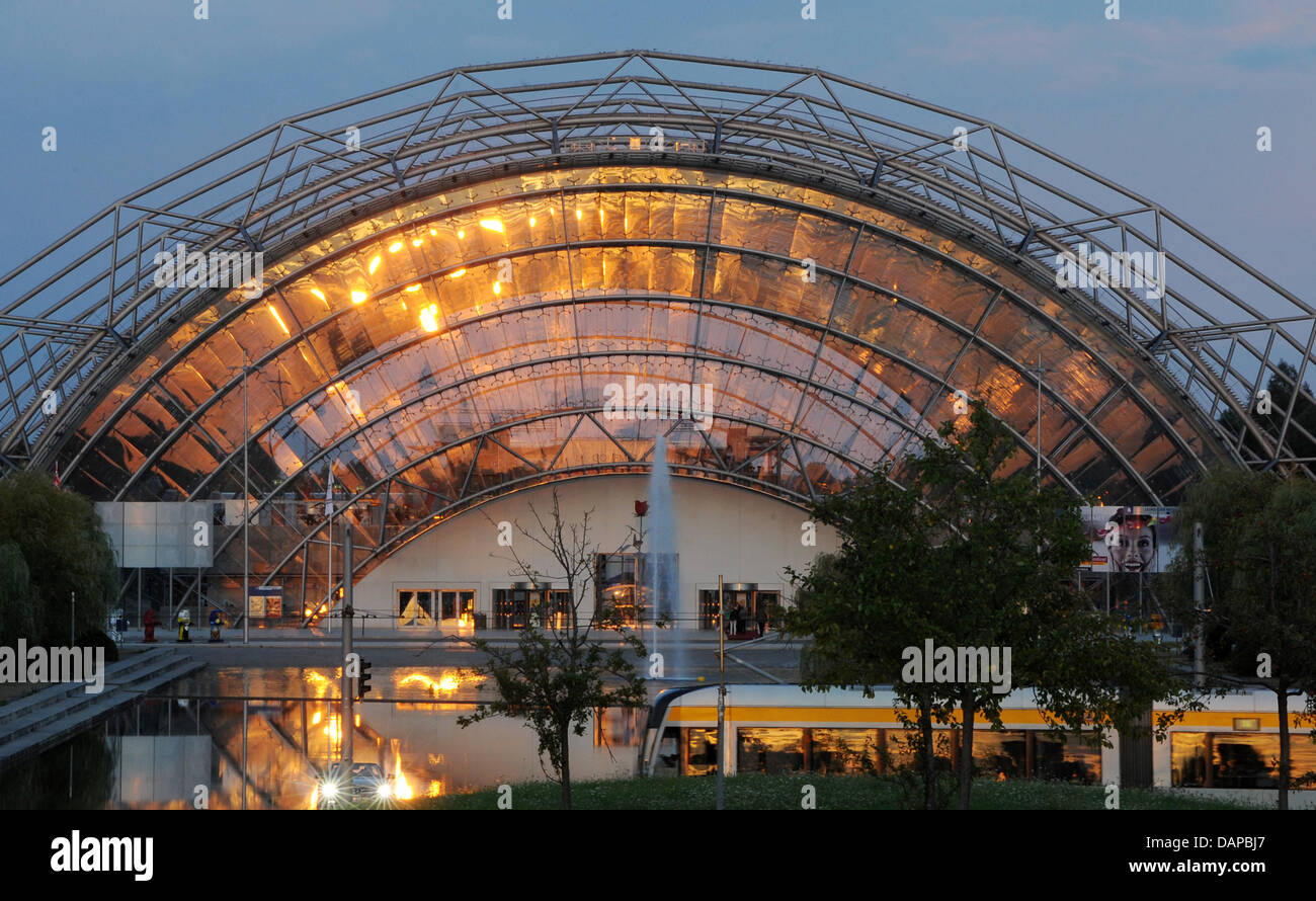 The glass dome of the trade fair hall is pictured on the trade fair ...