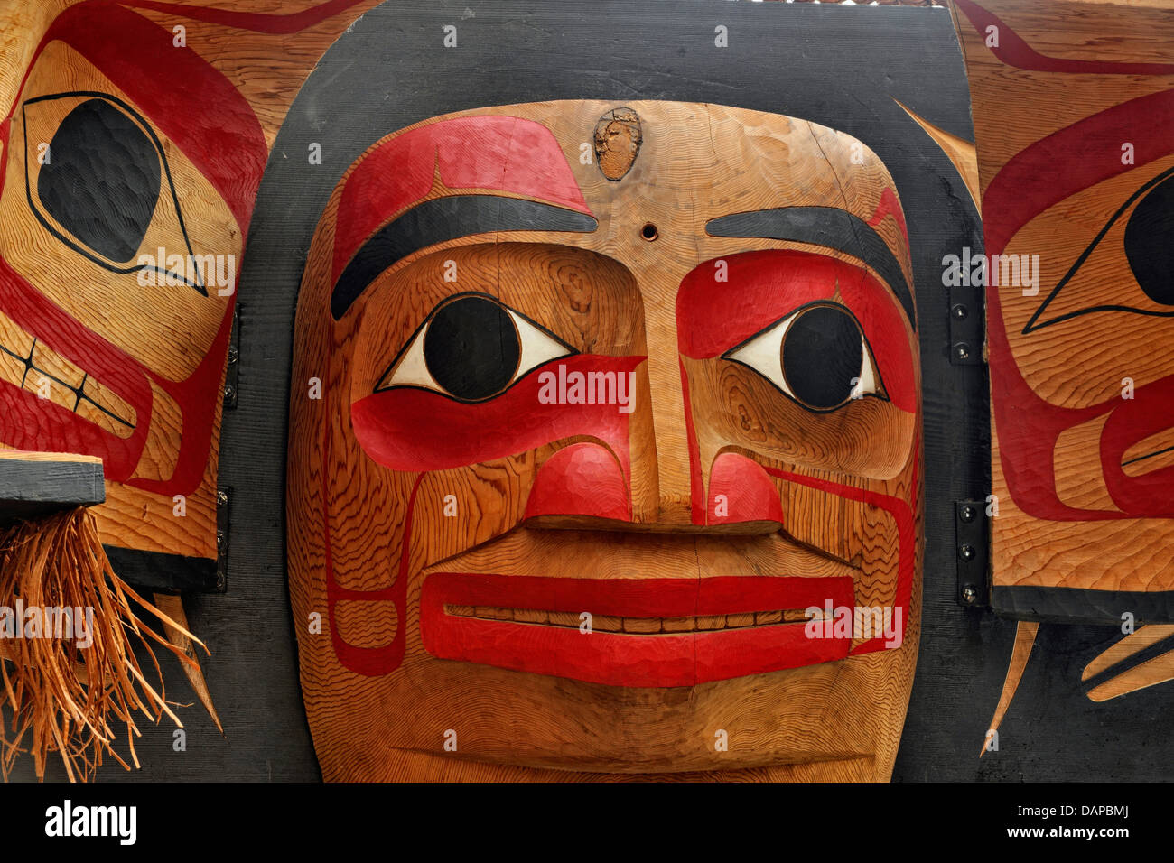 Haida art in the foyer of the Haida Museum Haida Gwaii Queen Charlotte ...