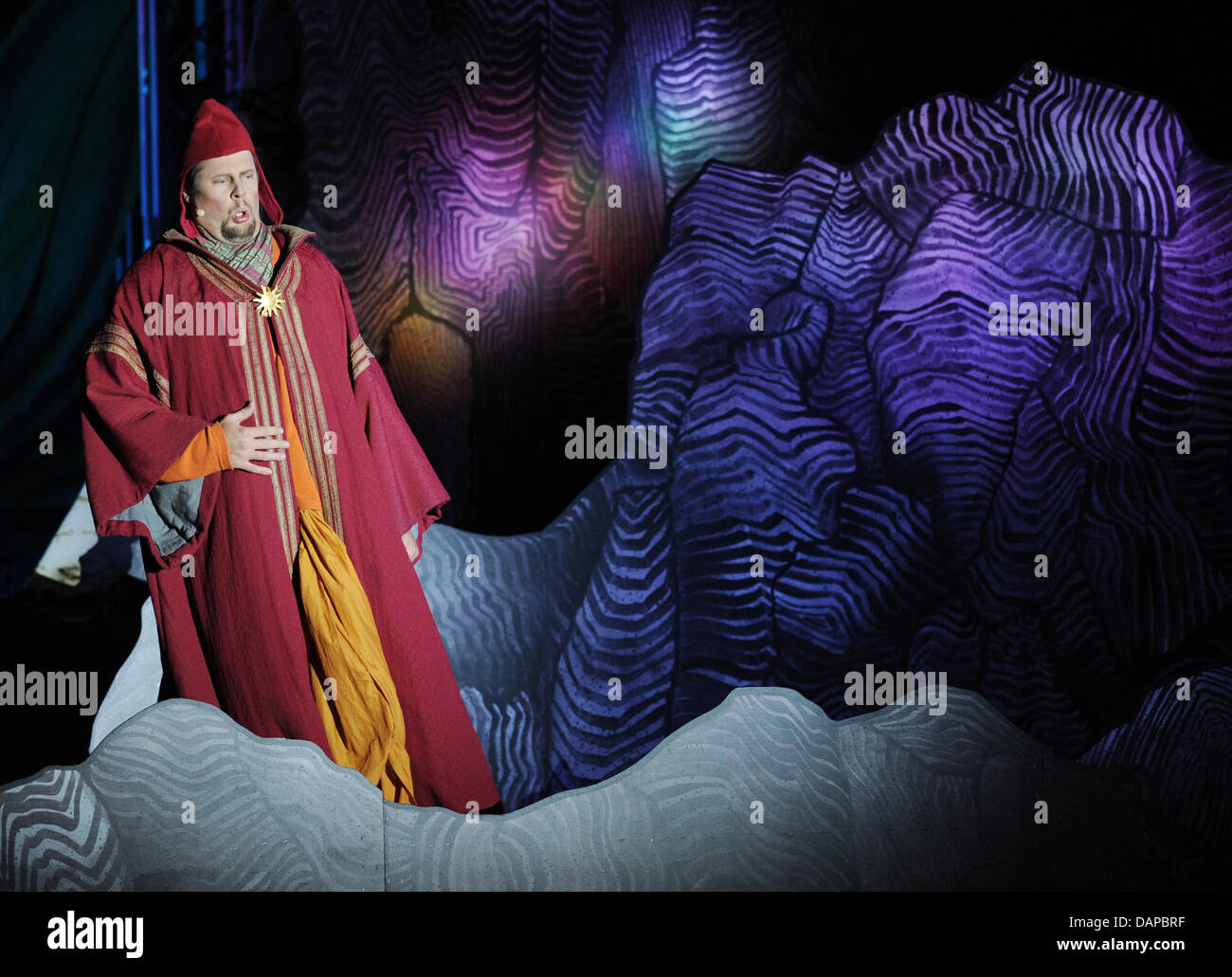 Andreas Hoerl as Sarastro performs in a scene of the opera 'Magic Flute ...