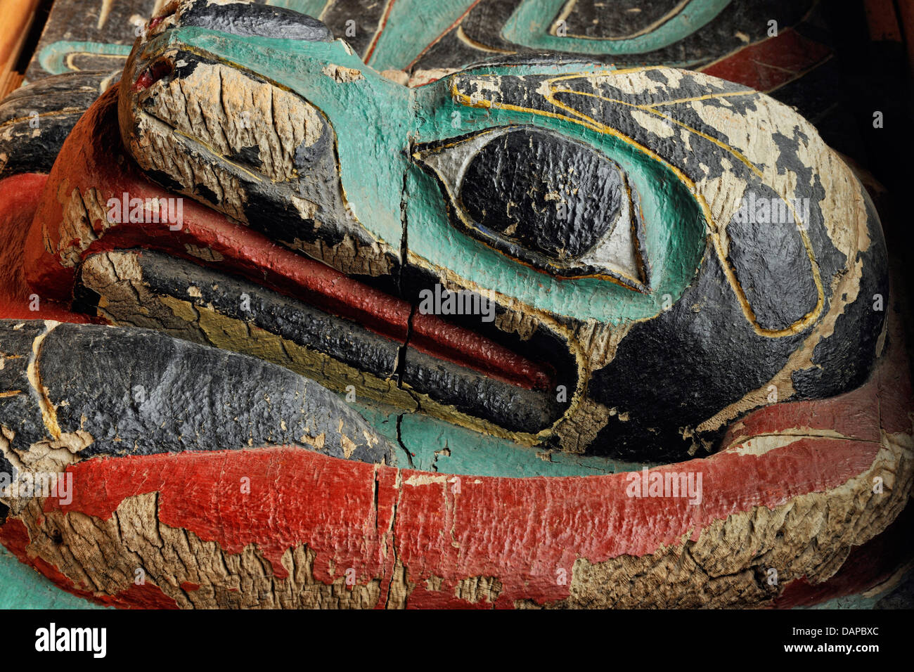 Double mortuary pole frontal piece- in the Haida Museum Haida Gwaii ...