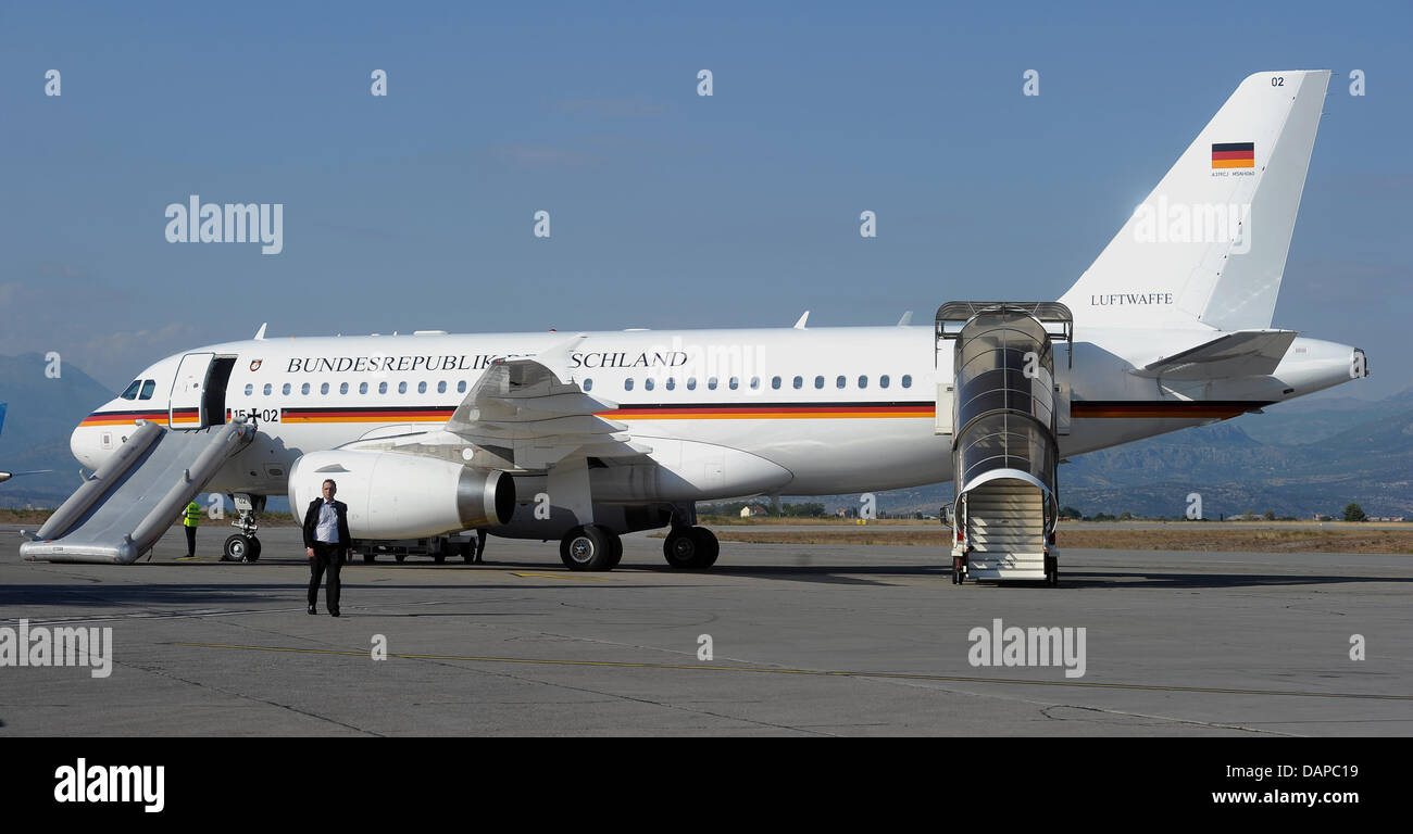 An airplane of the German government with German Foreign Minister ...