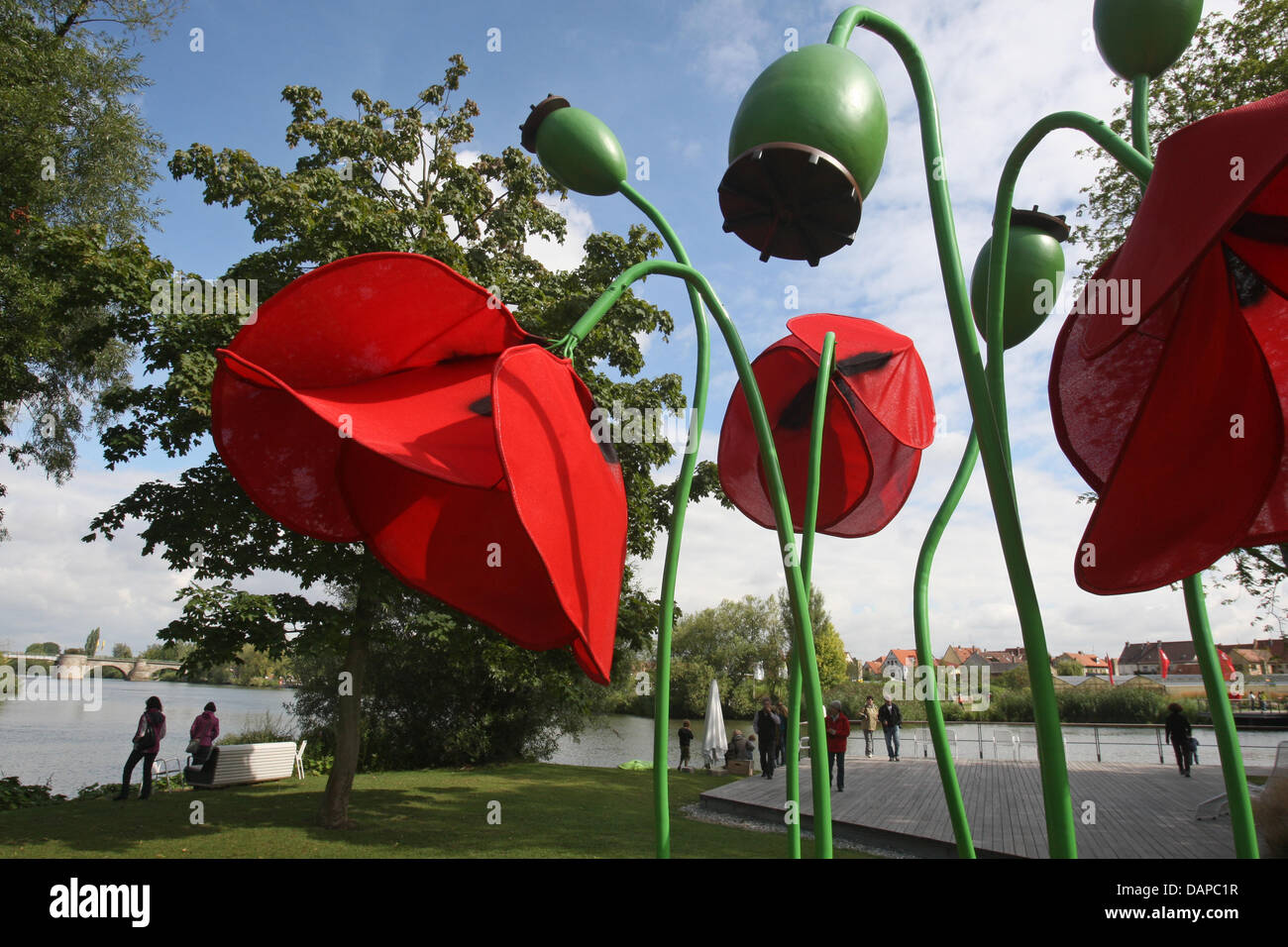 Giant poppy flowers are an wrt work featured at the Small Horticultural ...
