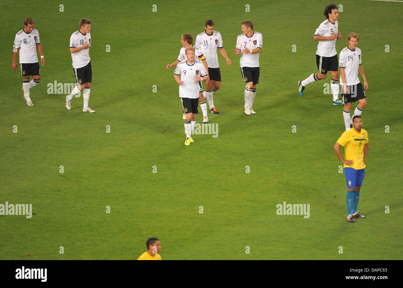 Germany's team celebrate during the international friendly soccer match ...