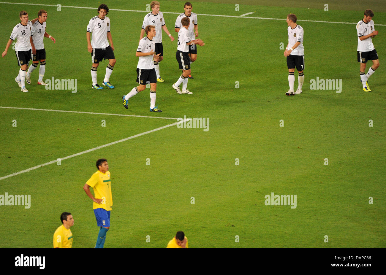 Germany's team celebrate during the international friendly soccer match ...