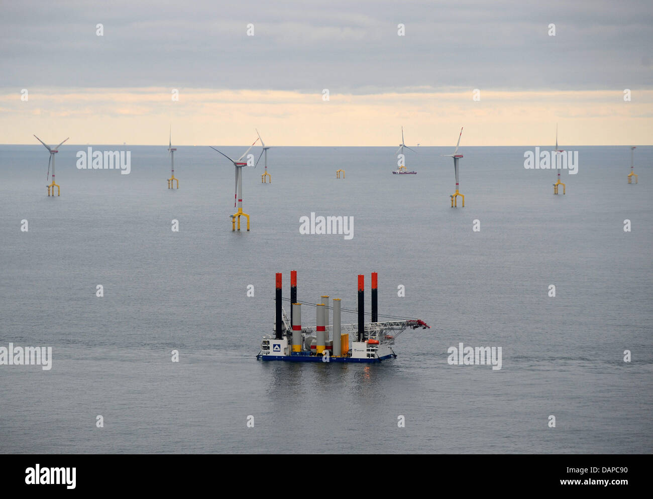 A morning atmosphere prevails at the windpark BARD Offshore 1 at the ...