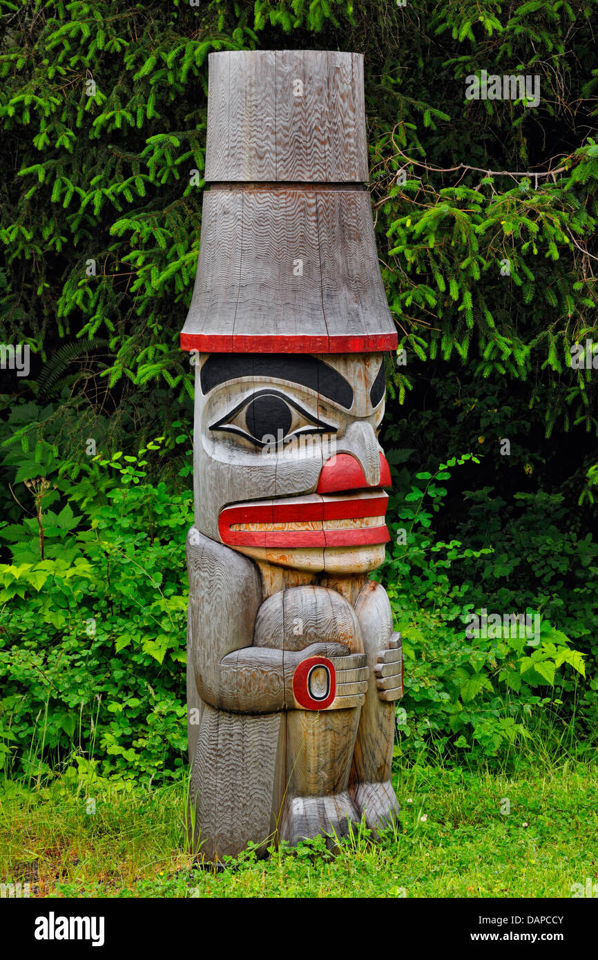Watchman pole at the Haida Museum Haida Gwaii Queen Charlotte Islands ...