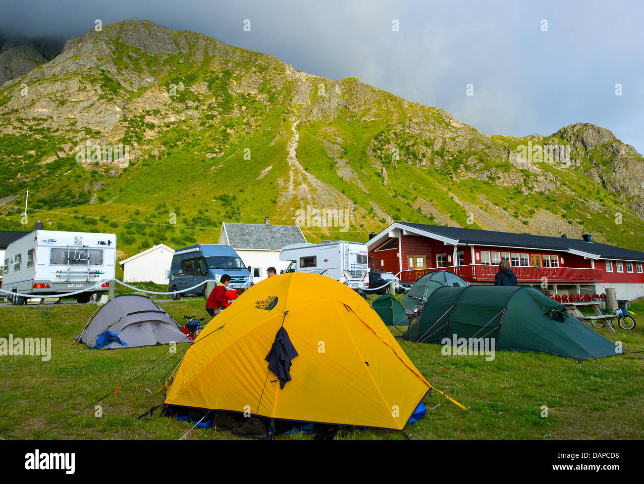 A camping site near the small fishing village Fredvang is pictured at ...