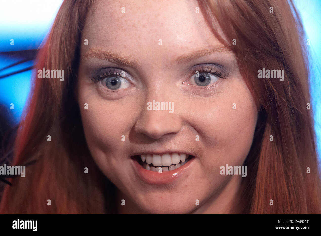 British model Lily Cole smiles at the official presentation of the ...