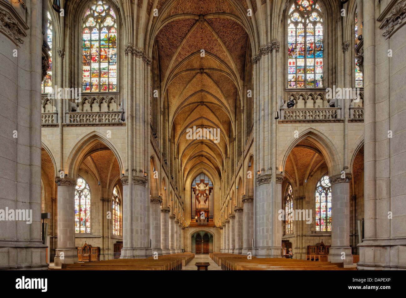 Austria, Upper Austria, Linz, Interior of St Mary Church Stock Photo ...
