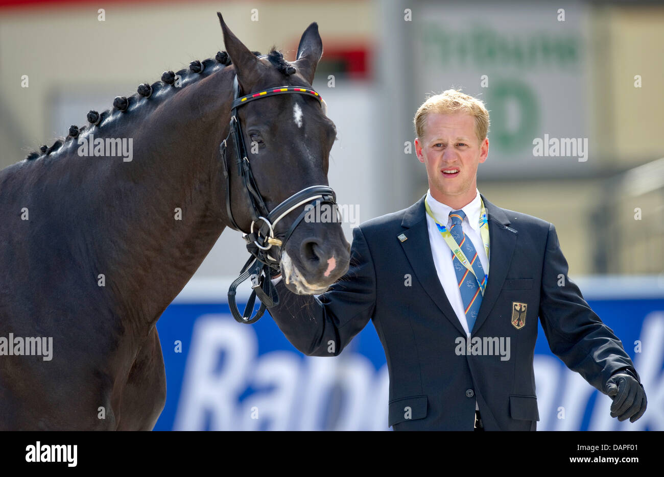 German dressage rider Matthias Alexander Rath takes his horse Totilas ...