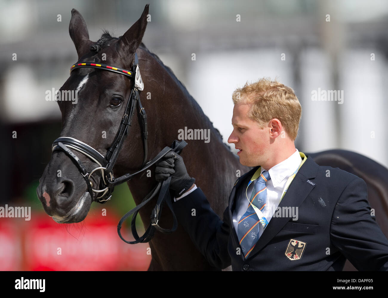German dressage rider Matthias Alexander Rath takes his horse Totilas ...