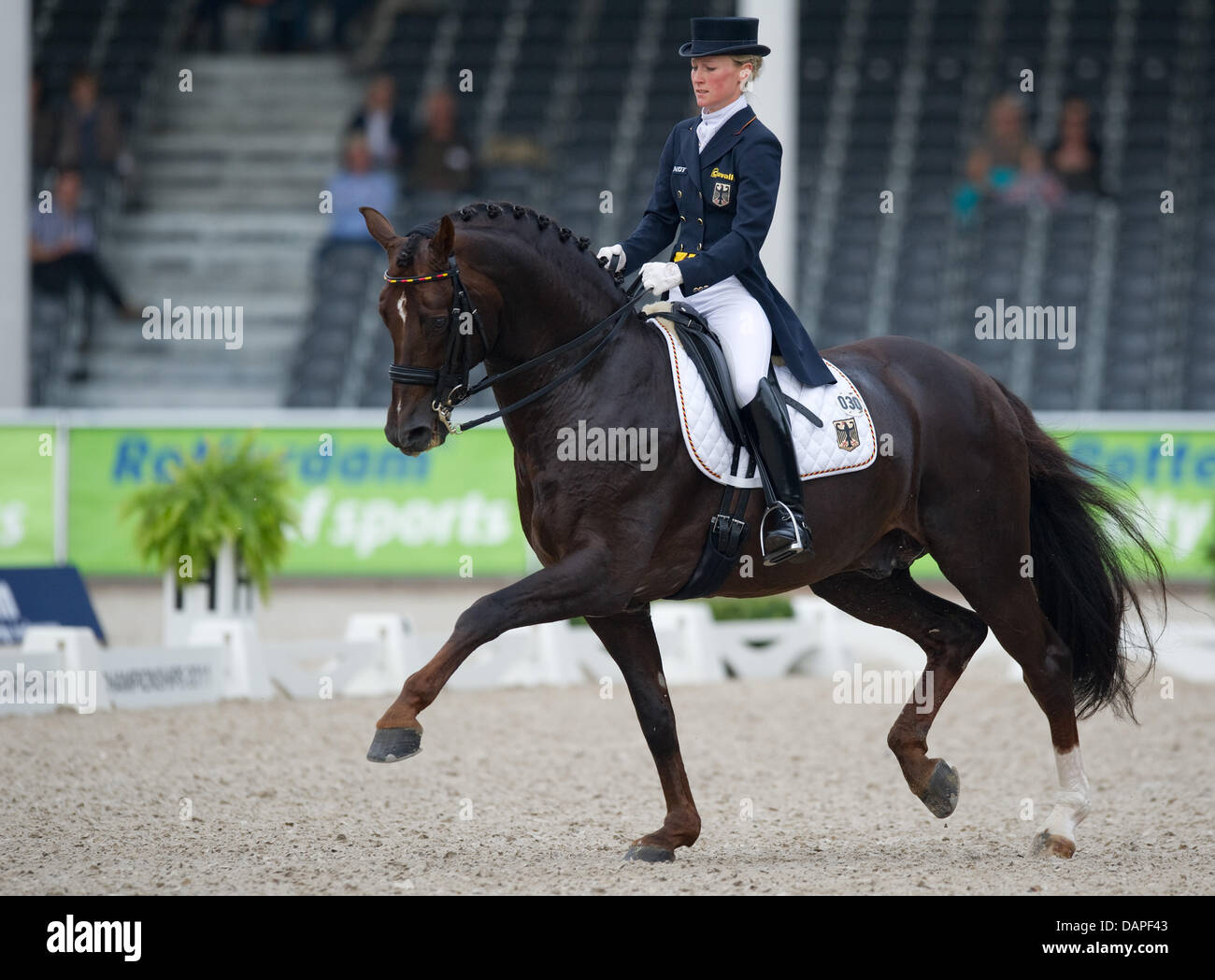 German dressage rider Helen Langehanenberg rides her horse Damon Hill ...