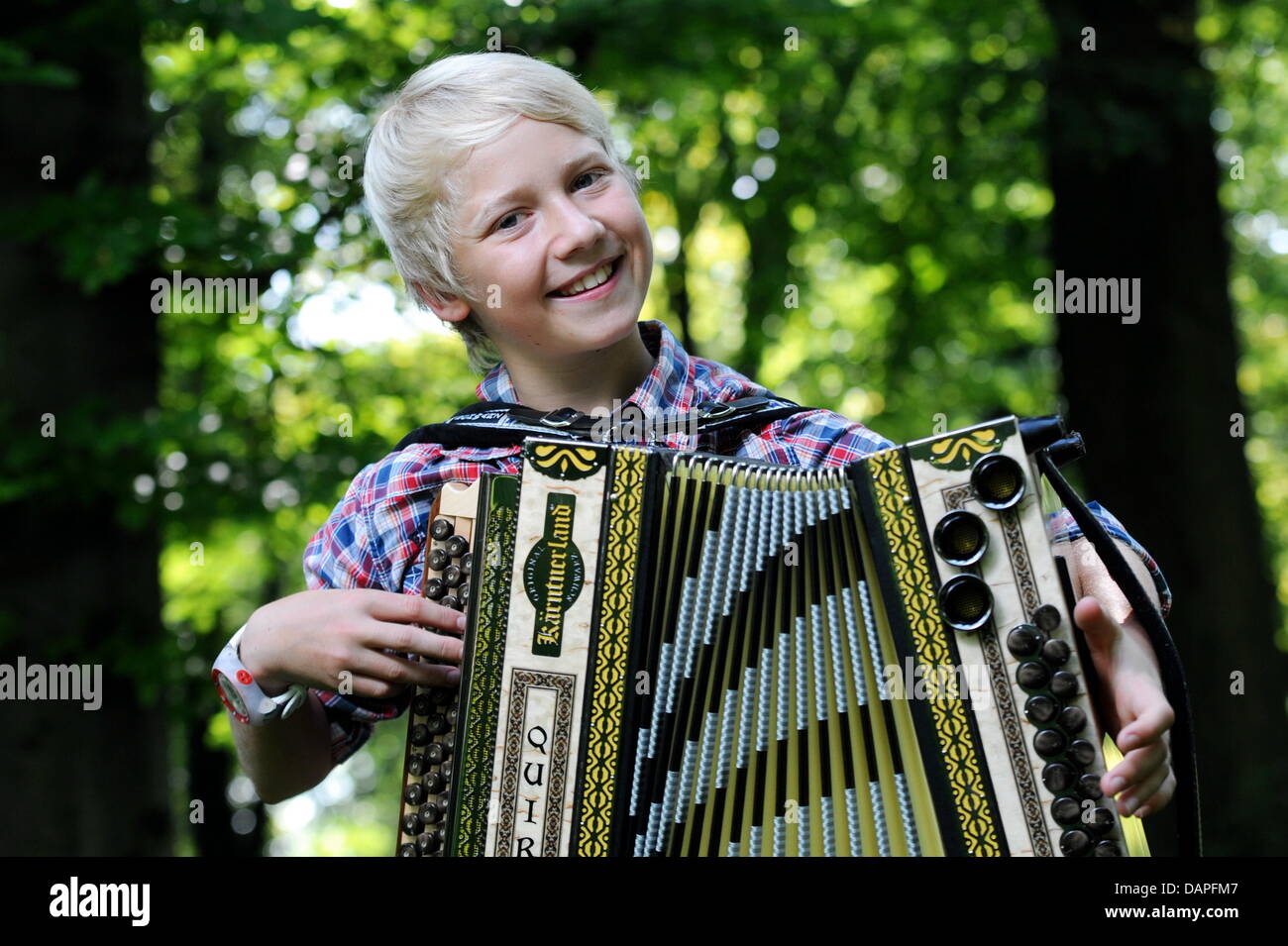 Twelve-year-old musician Quirin Weber poses in Munich, Germany, 17 ...