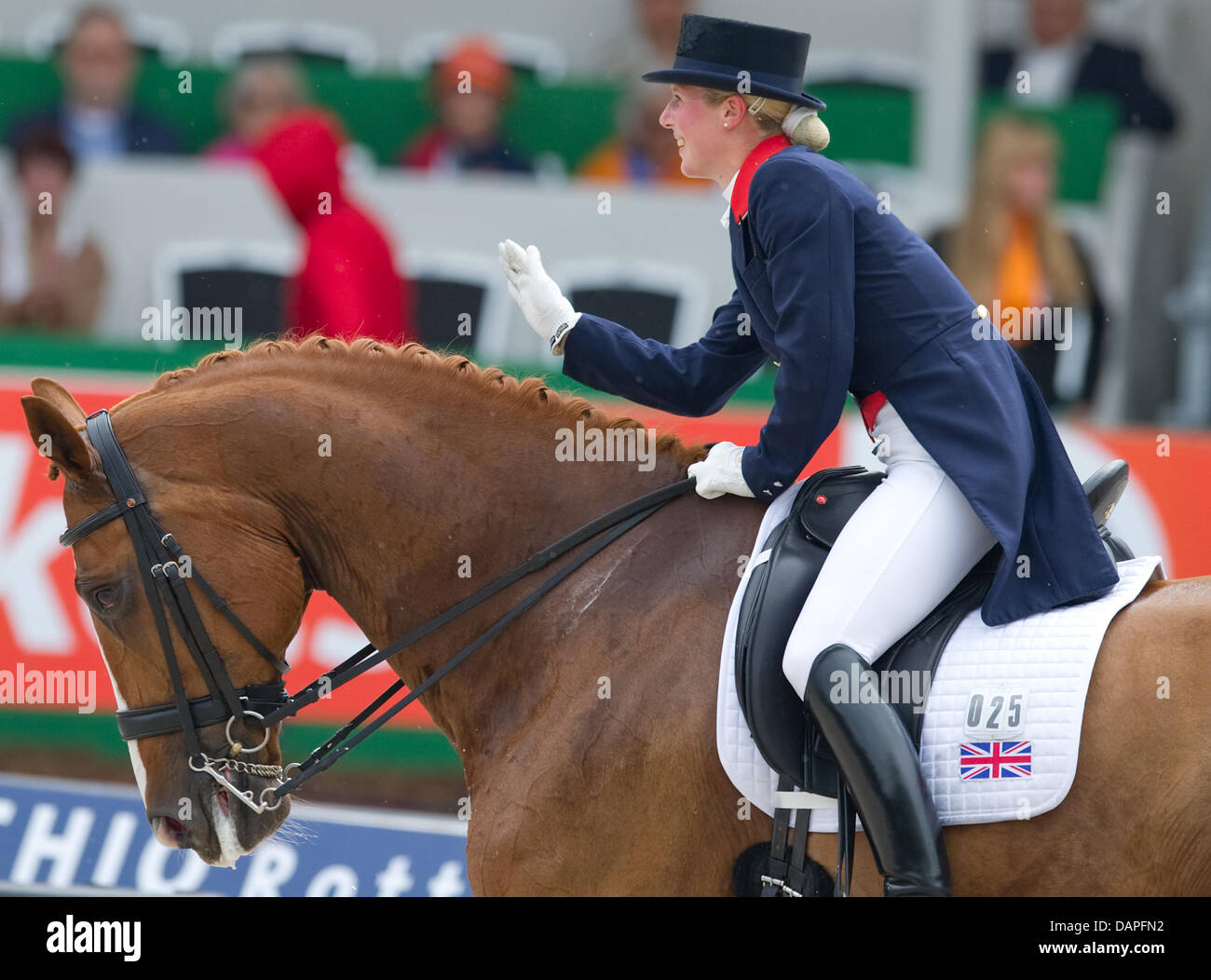 British dressage rider Laura Bechtolsheimer rides her horse Mistral ...