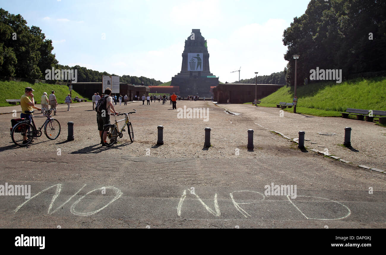 The words 'No NPD' is written on the pavement in front of the ...