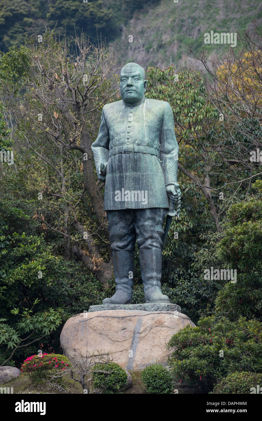 Statue of Samurai Lord Saigo Takamori in Kagoshima, Japan Stock Photo ...