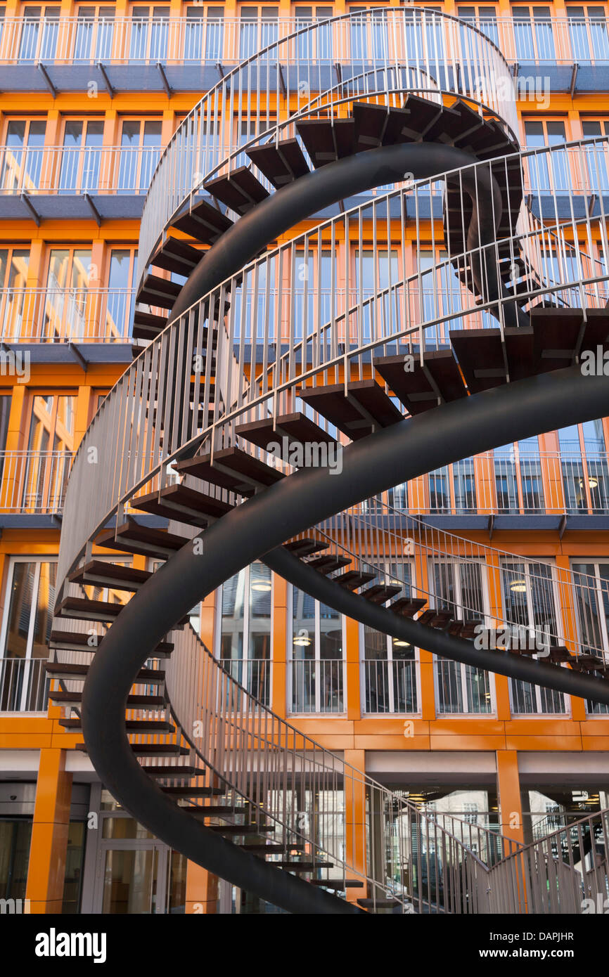 Germany, Munich, Construction of stairway at office building Stock ...