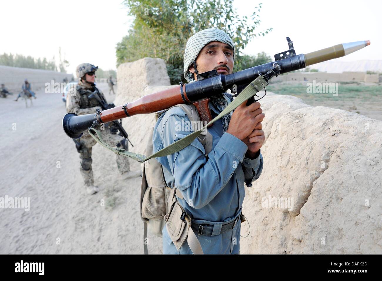 German Federal Armed soldier patrol the district of Charrah Darreh ...