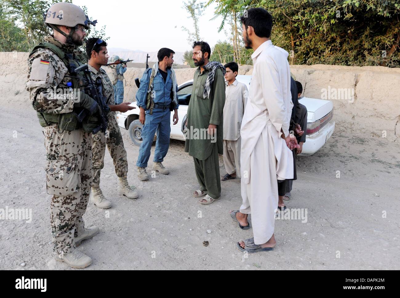 German Federal Armed soldier patrol the district of Charrah Darreh ...