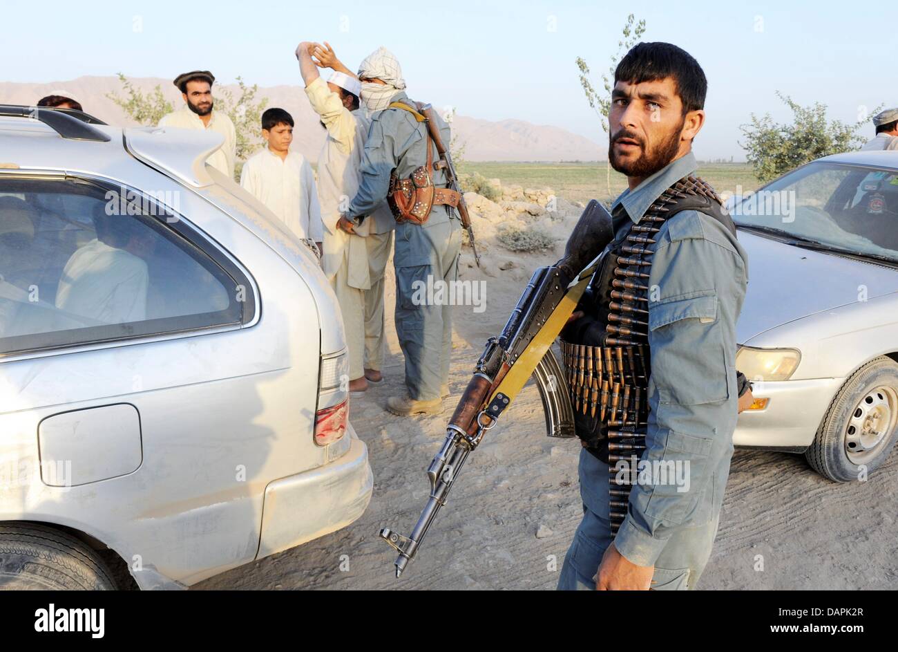 German Federal Armed soldier patrol the district of Charrah Darreh ...