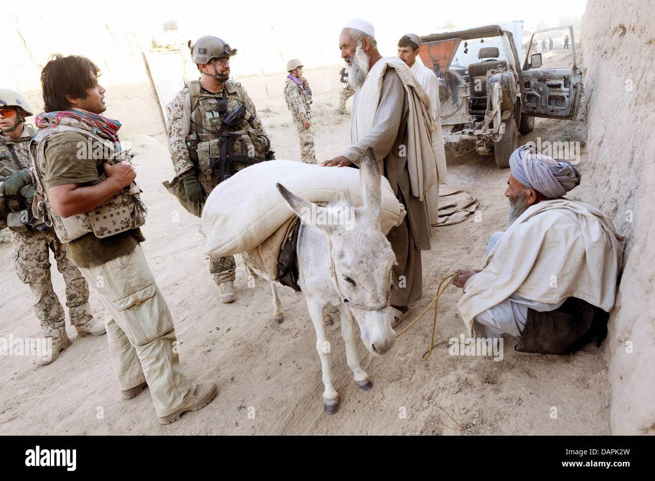 German Federal Armed soldier patrol the district of Charrah Darreh ...