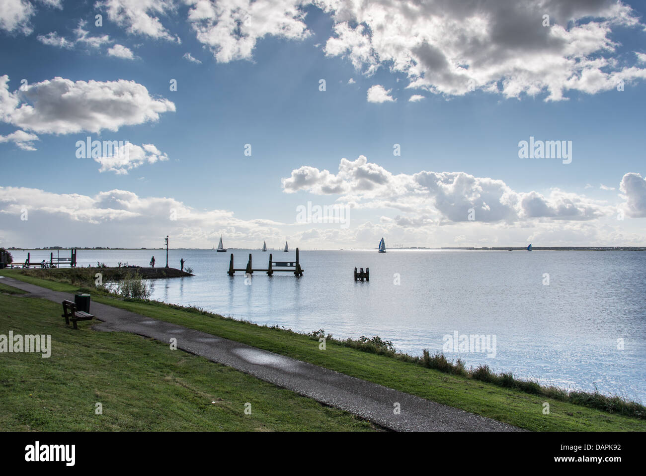 view over the lake haringvliet Holland Stock Photo - Alamy