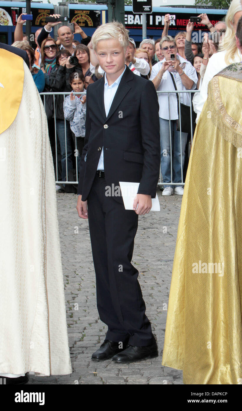 Marius Borg Hoiby leaves after the church service on the occasion of the 10th wedding ...