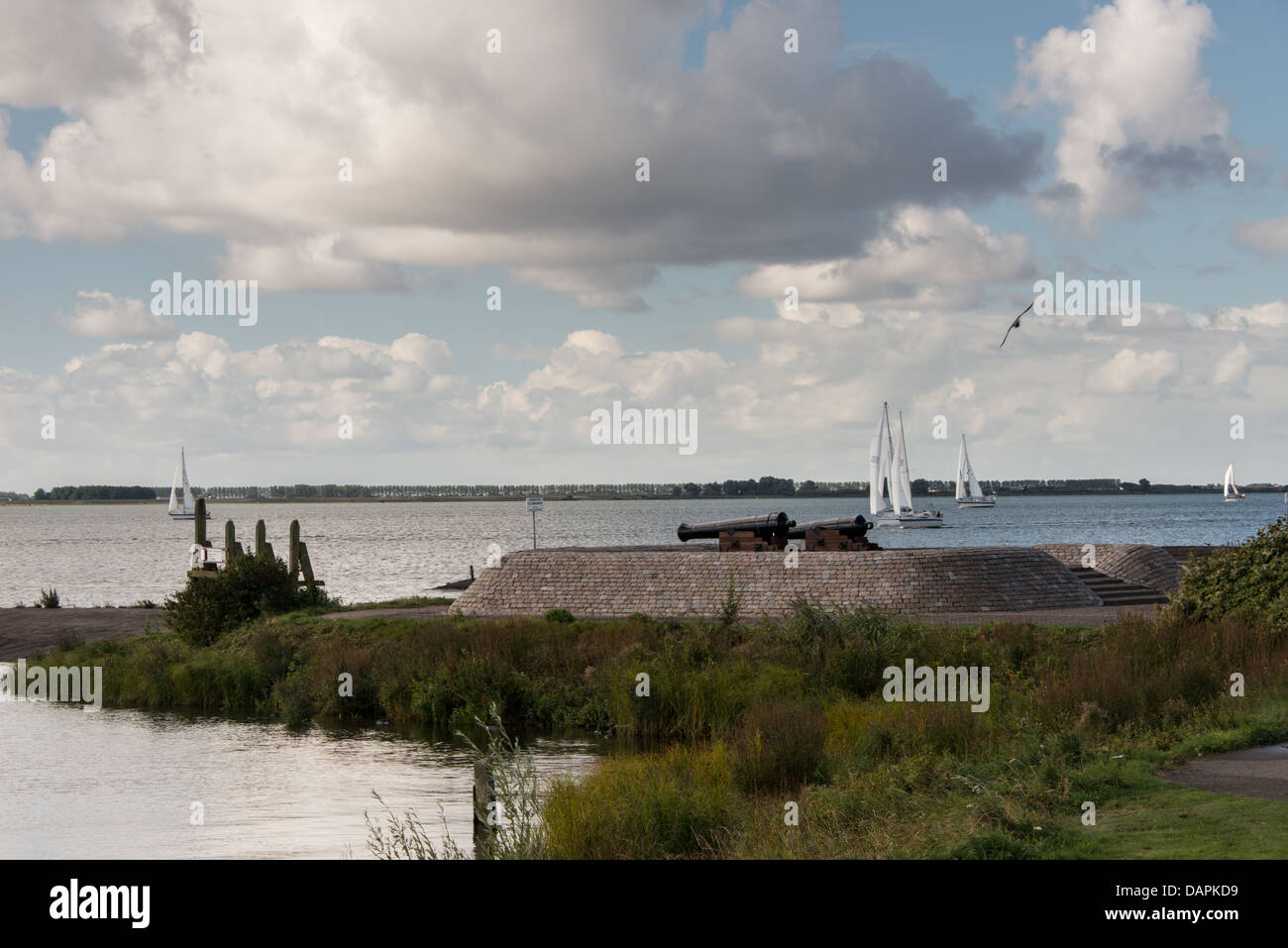 view over the lake haringvliet Holland Stock Photo - Alamy