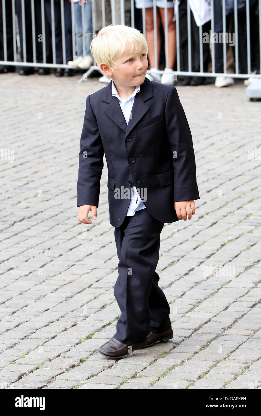 Norwegian Prince Sverre Magnus leaves the church on the occasion of the ...