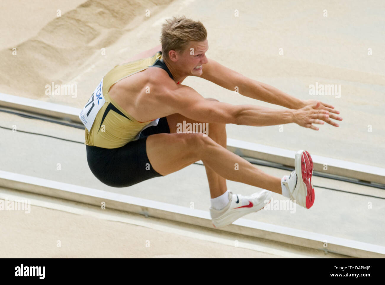 Pascal Behrenbruch of Germany competes in the Long Jump event of the ...