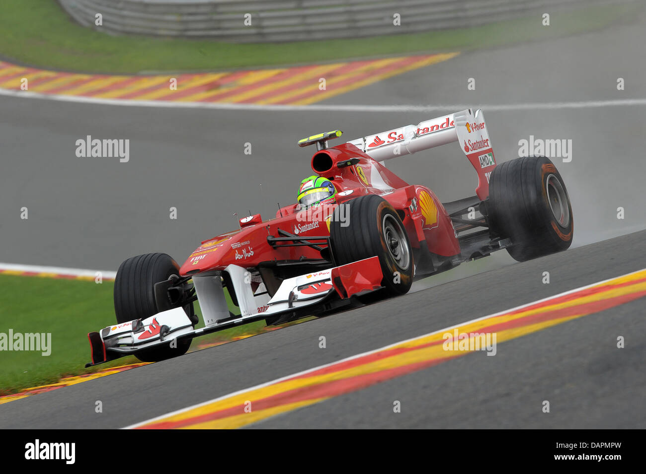 Brazilian Formula One driver Felipe Massa of Ferrari steers his car ...