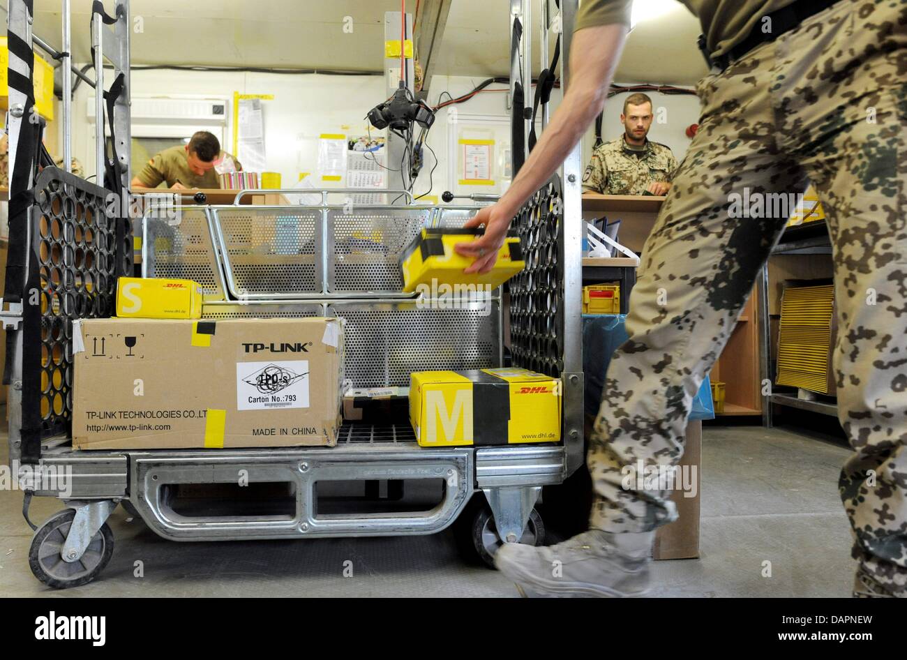 Bundeswehr soldiers hand in their post at the German army postal ...