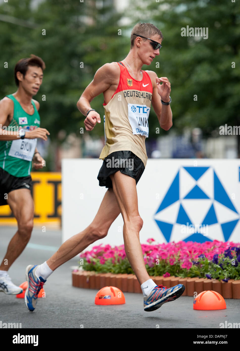 Christopher Linke of Germany competes at the Men's 20 kilometre race ...
