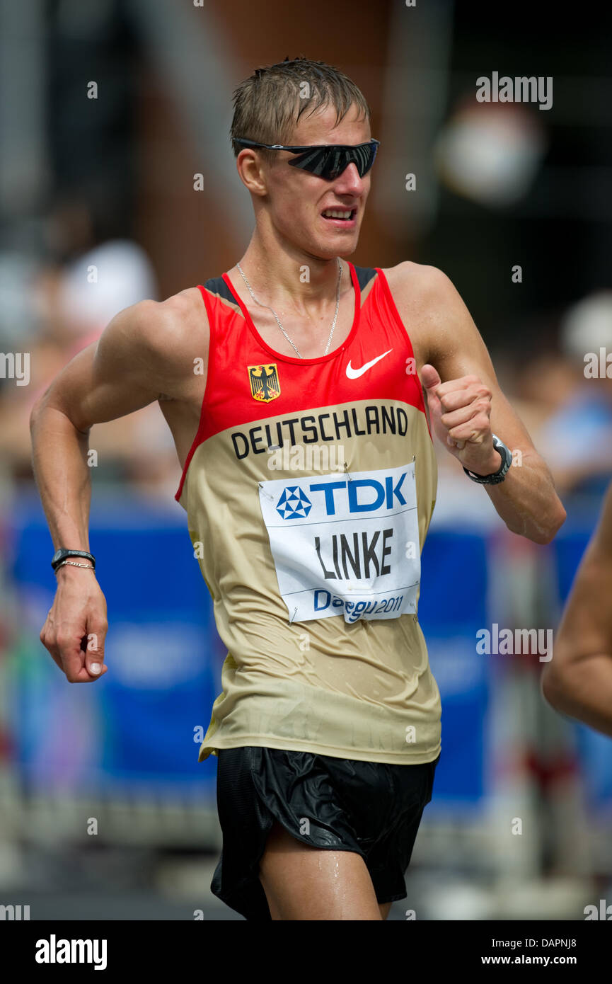 Christopher Linke of Germany competes in the Men's 20 kilometre race ...