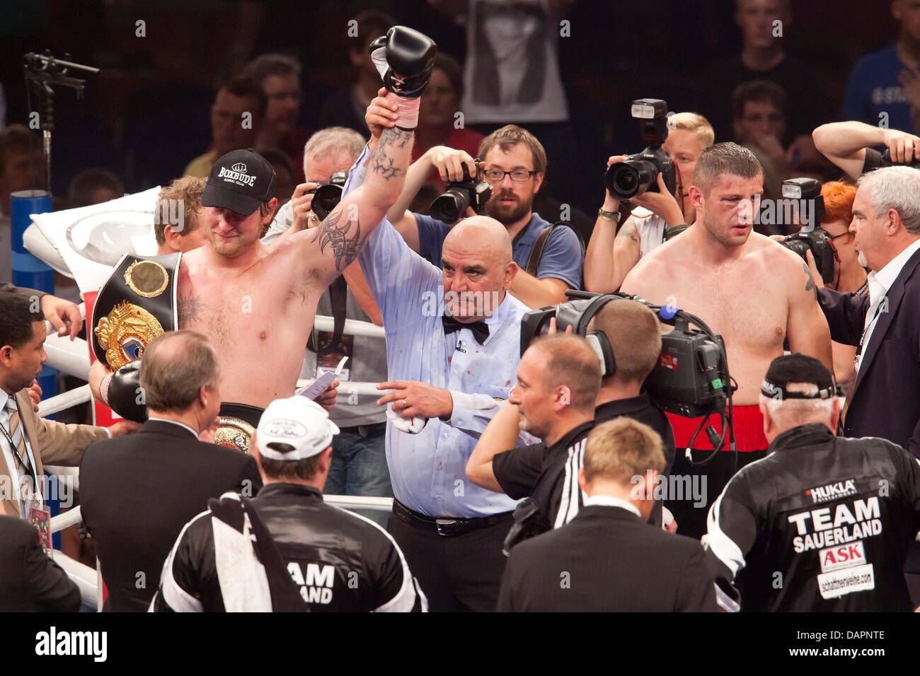Boxing professional Robert Helenius from Finland celebrates his win in ...