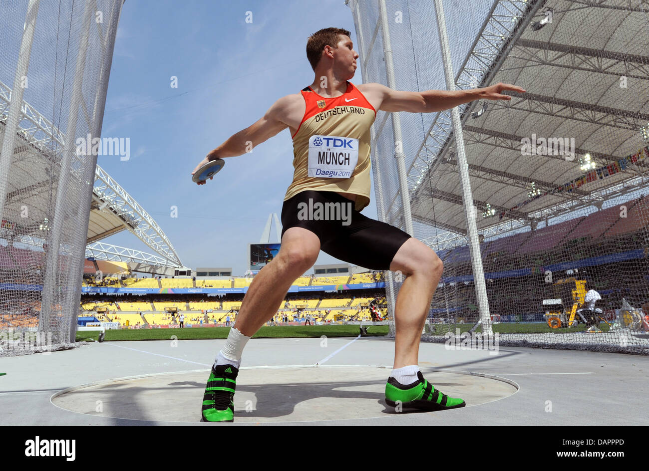 Markus Münch of Germany competes in the Men's Discus Throw ...