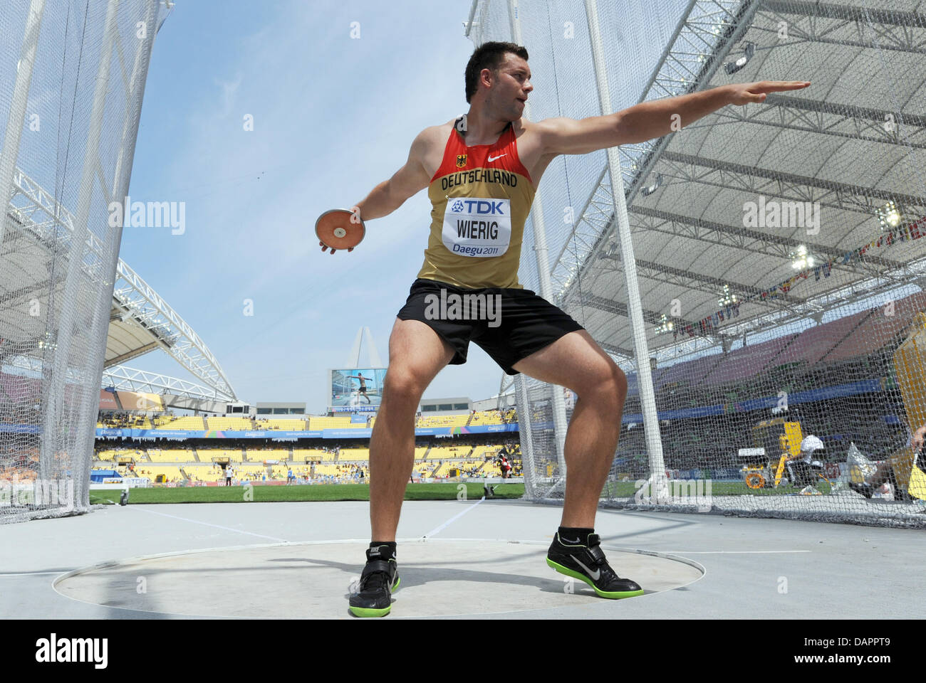 Martin Wierig of Germany competes in the Men's Discus Throw ...
