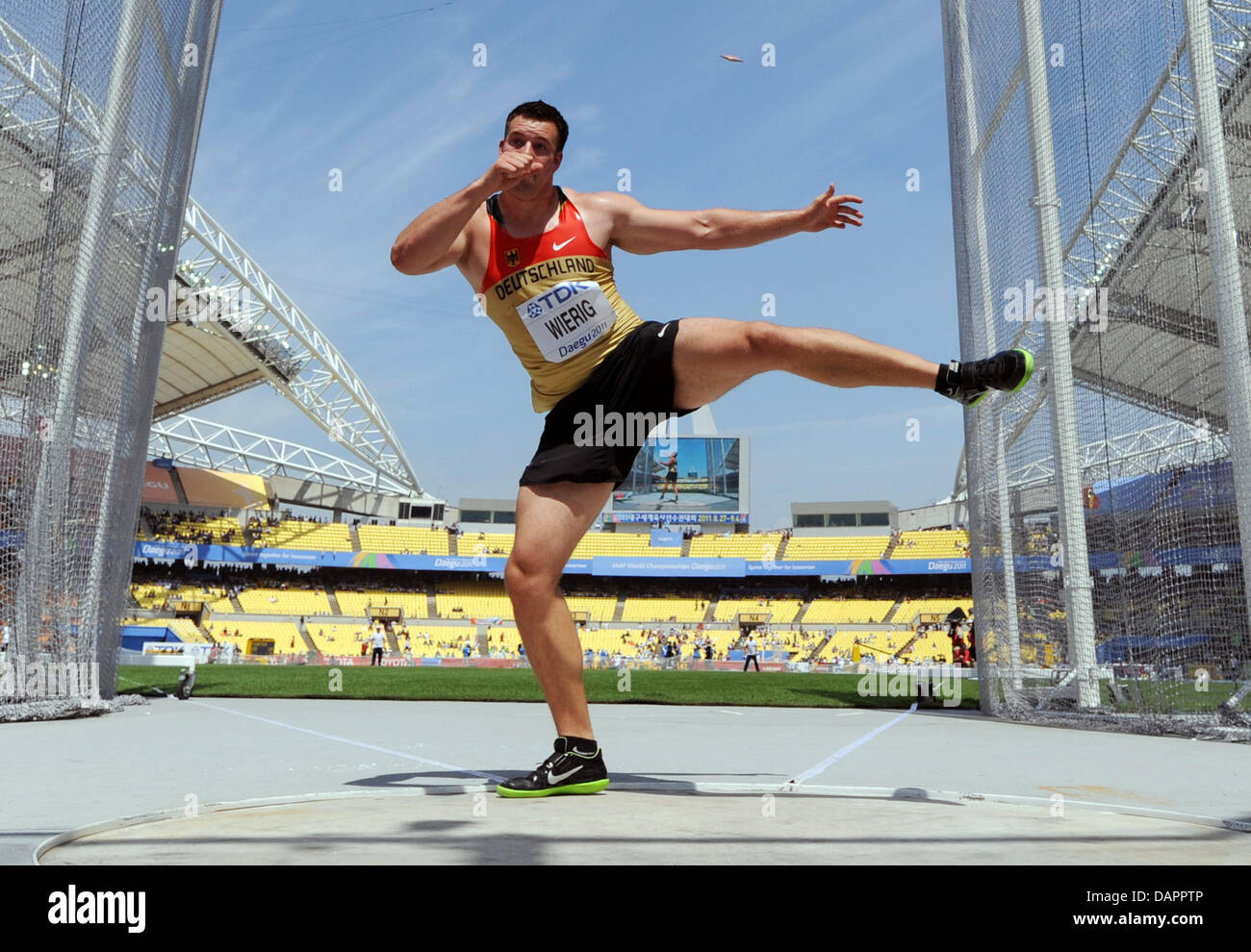 Martin Wierig of Germany competes in the Men's Discus Throw ...