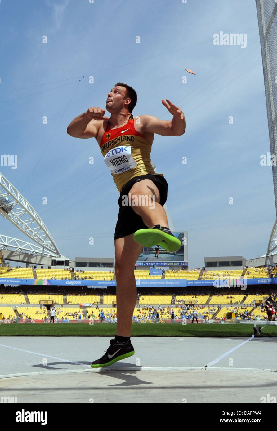 Martin Wierig of Germany competes in the Men's Discus Throw ...