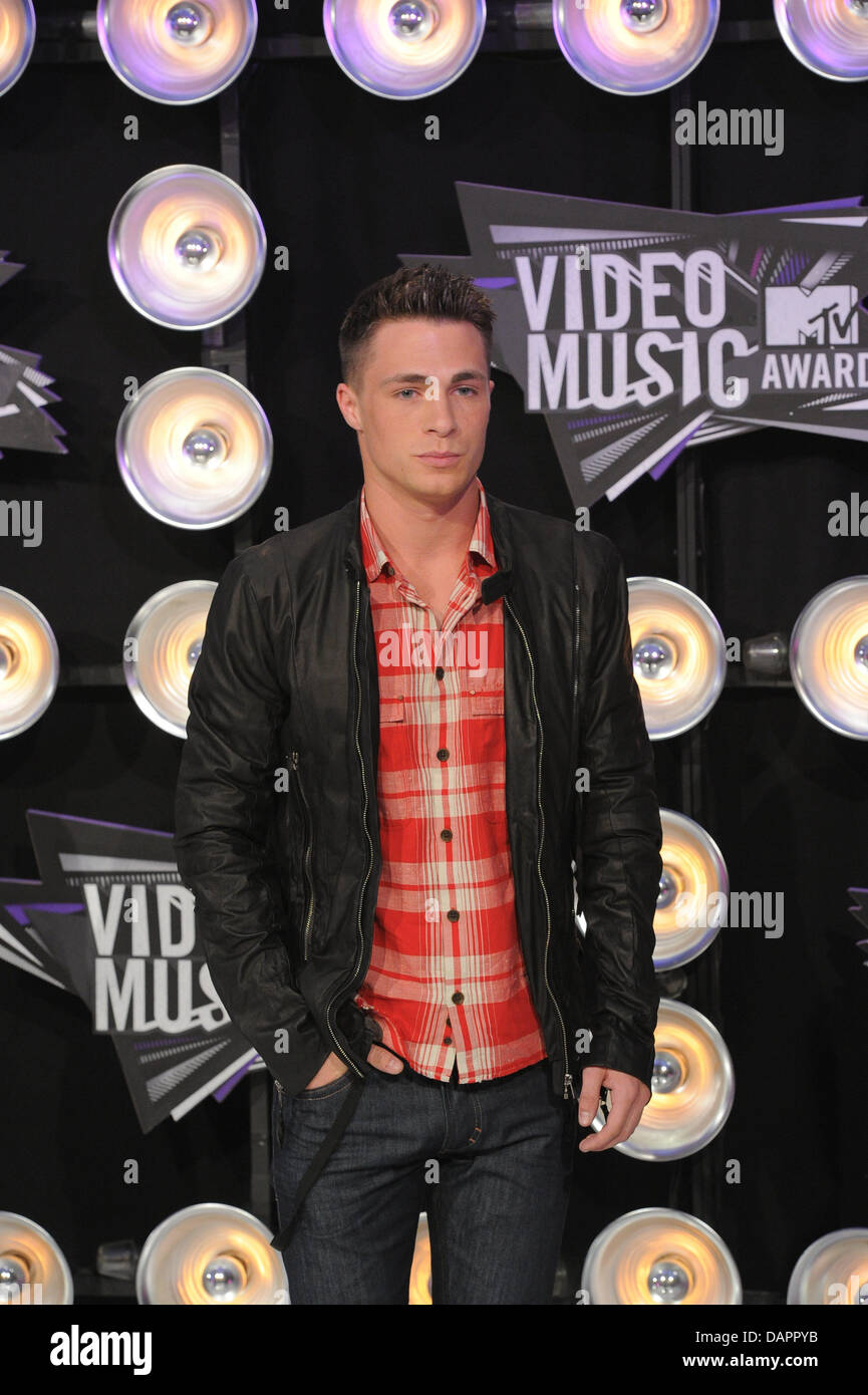 Actor Colton Haynes arrives at the 28th Annual MTV Video Music Awards ...