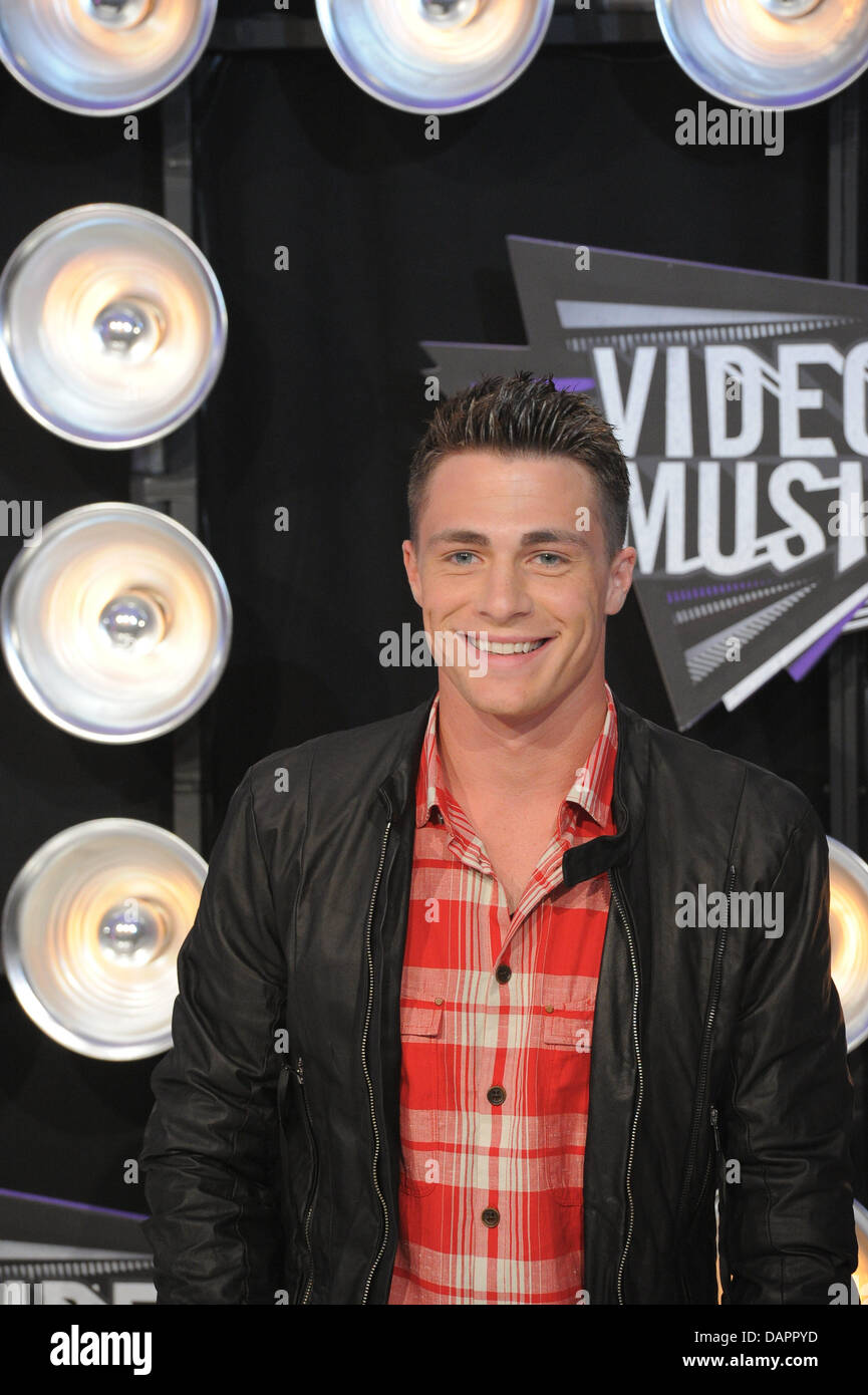 Actor Colton Haynes arrives at the 28th Annual MTV Video Music Awards ...