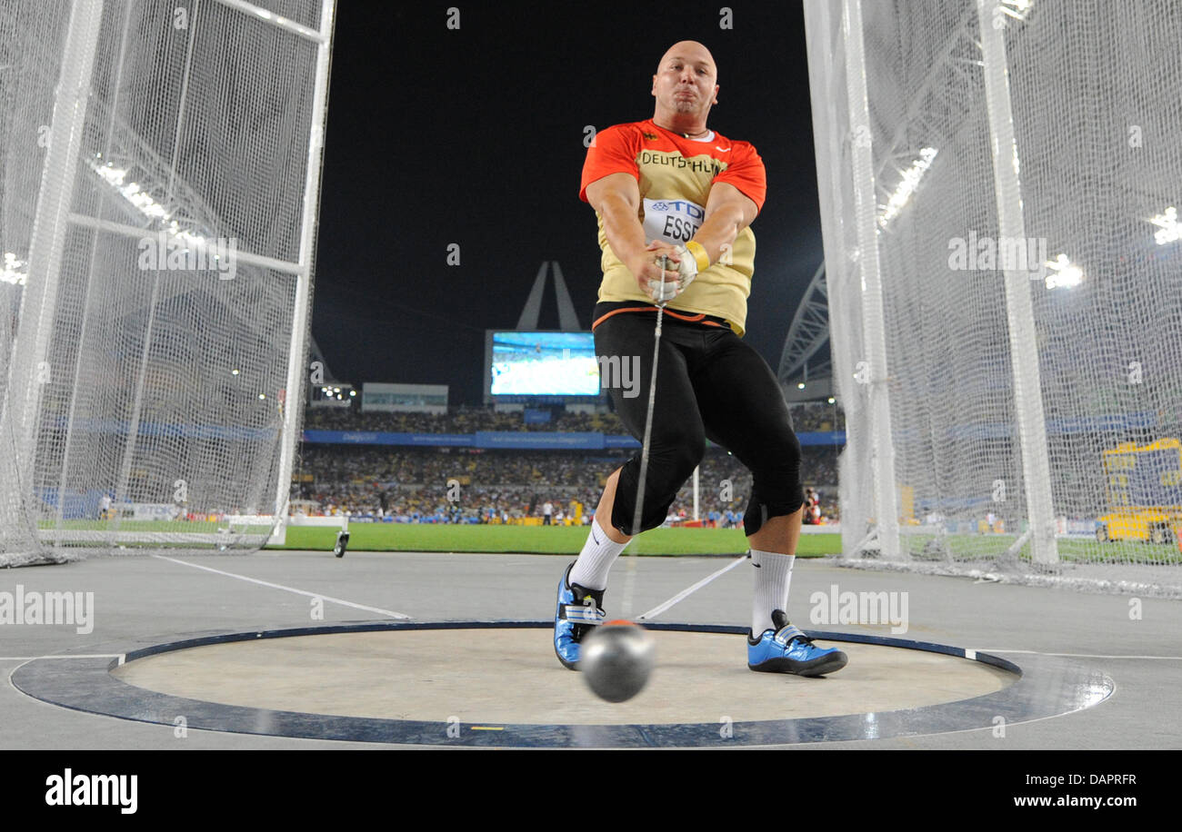 Markus Esser of Germany competes in Hammer Throw final at the 13th IAAF ...