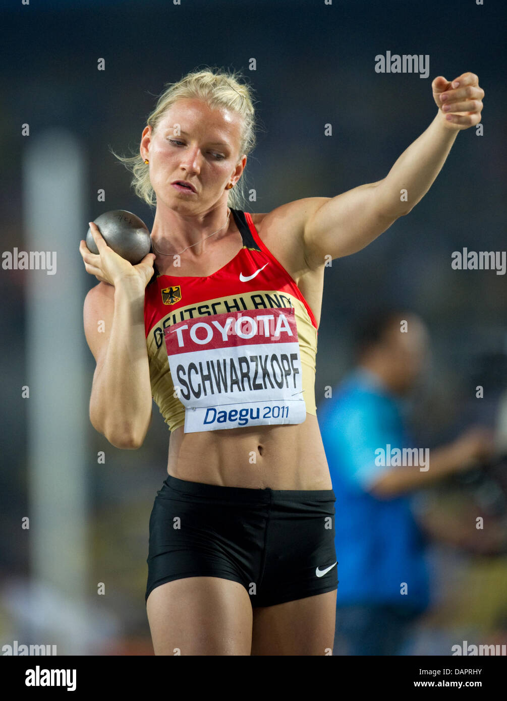 Lilli Schwarzkopf of Germany competes in the Shot Put event of the ...
