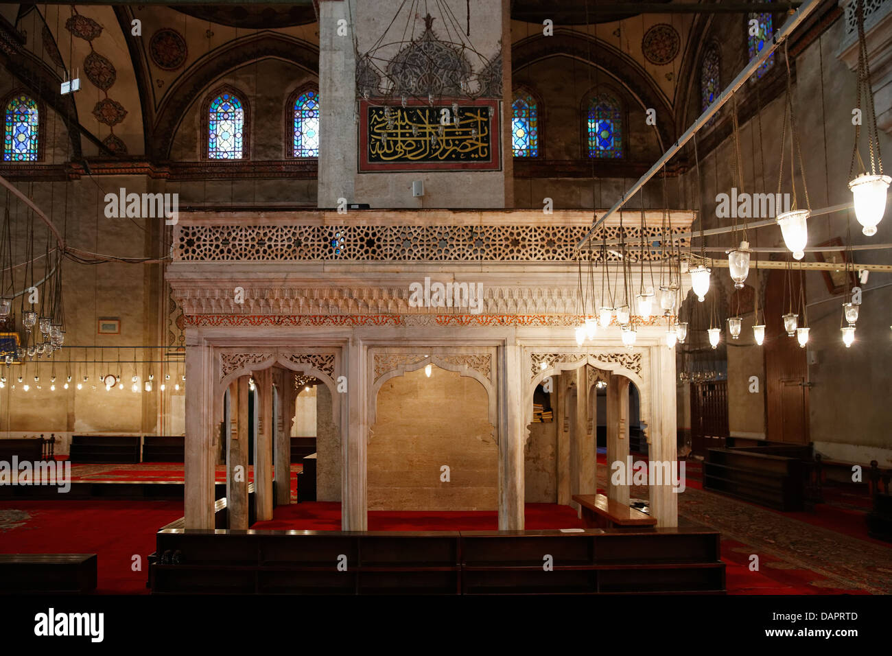 Turkey, Istanbul, Memorial of Sultan loge at Bayezid Mosque Stock Photo ...
