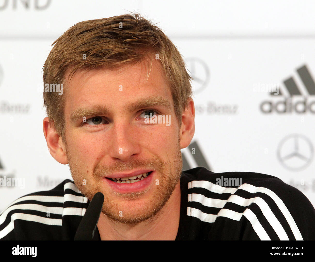 German national soccer player Per Mertesacker attends a press ...