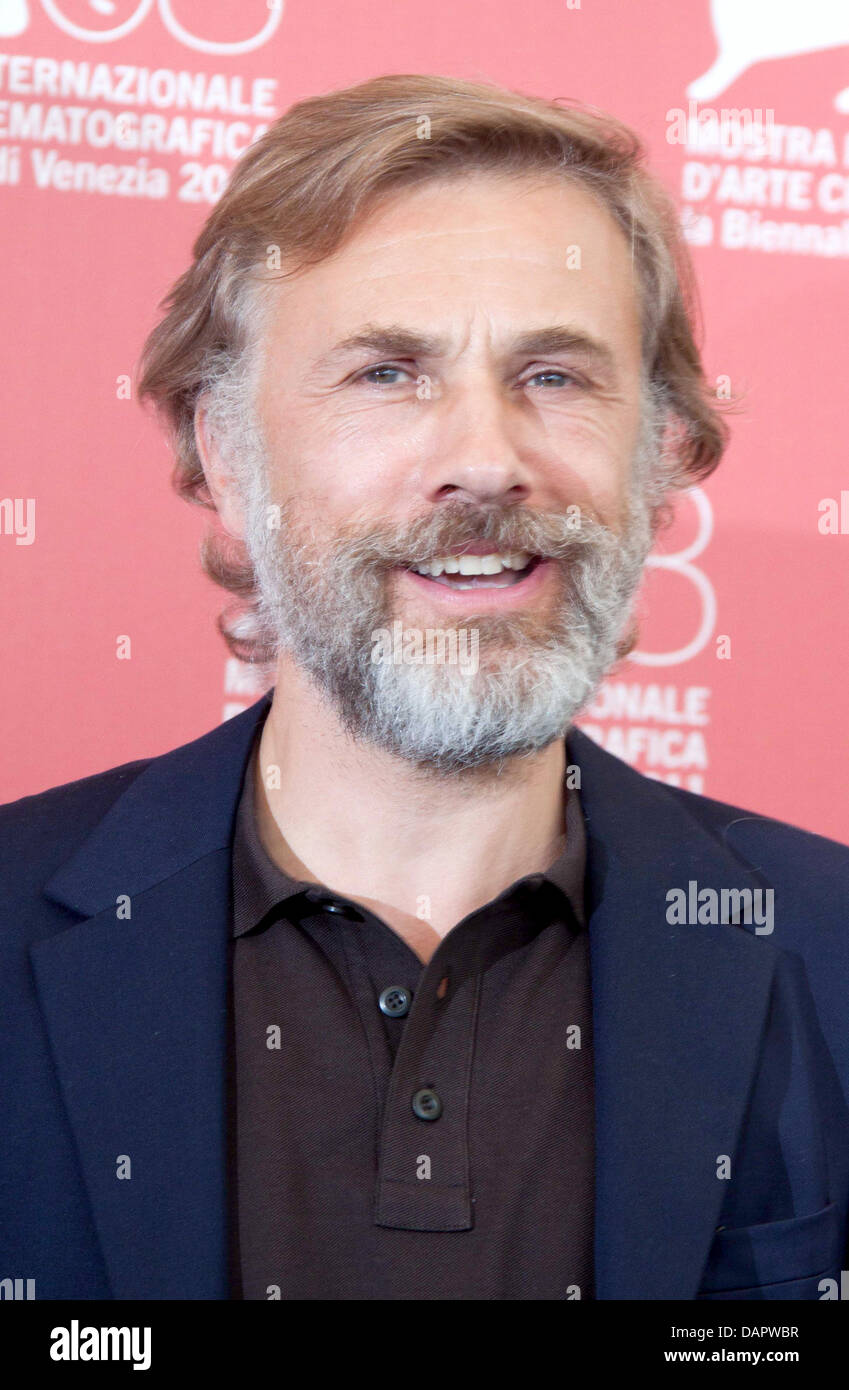 Austrian actor Christoph Waltz poses after the press conference of ...